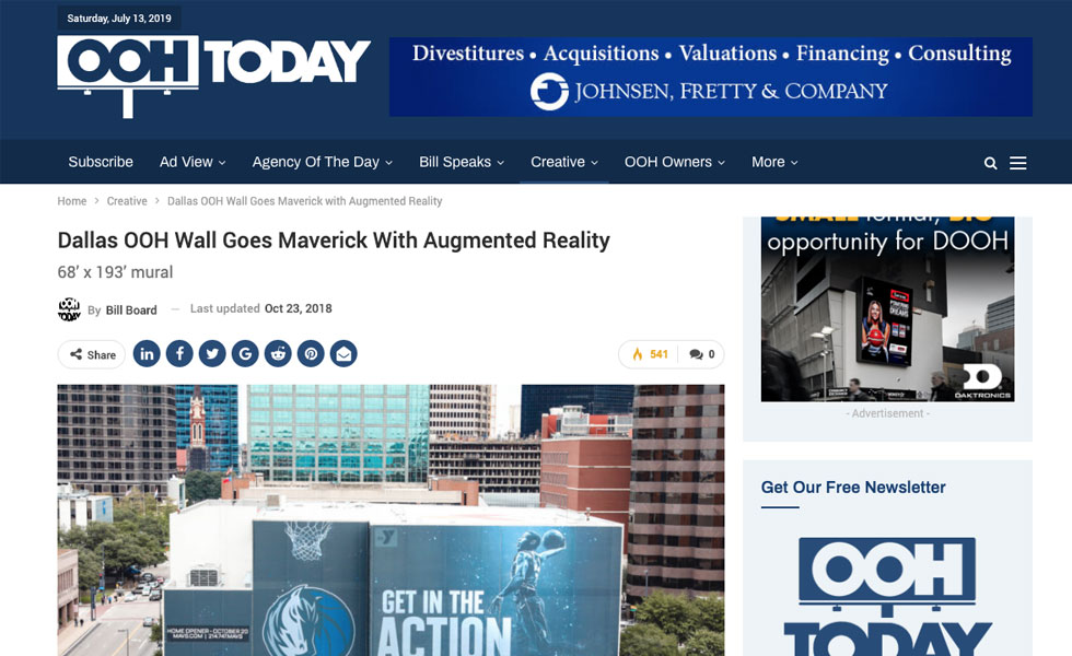 OOH Today – Dallas OOH Wall Goes Maverick With Augmented Reality ...