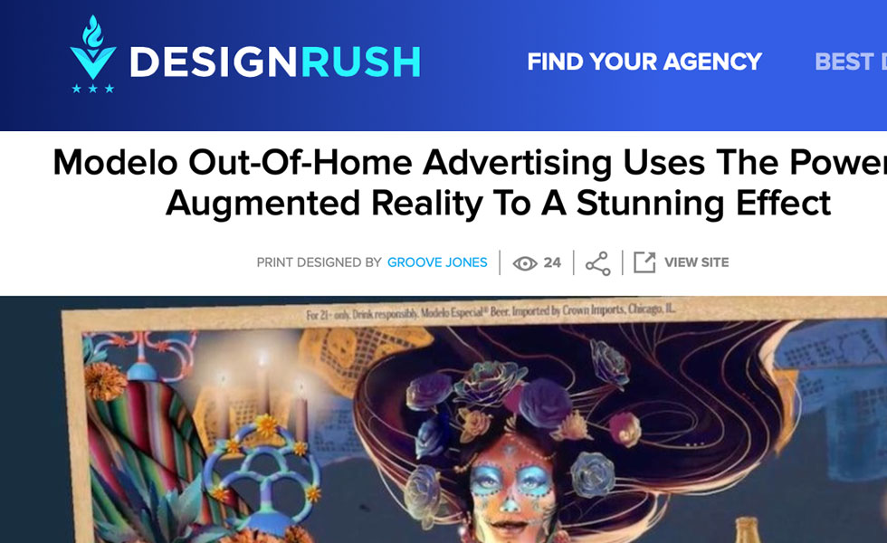 DesignRush Selects Modelo Mural for Best Design Awards | Groove Jones