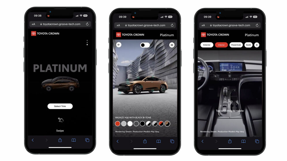 Toyota Crown WebGL Virtual Showroom Interactive Vehicle Configurator ...