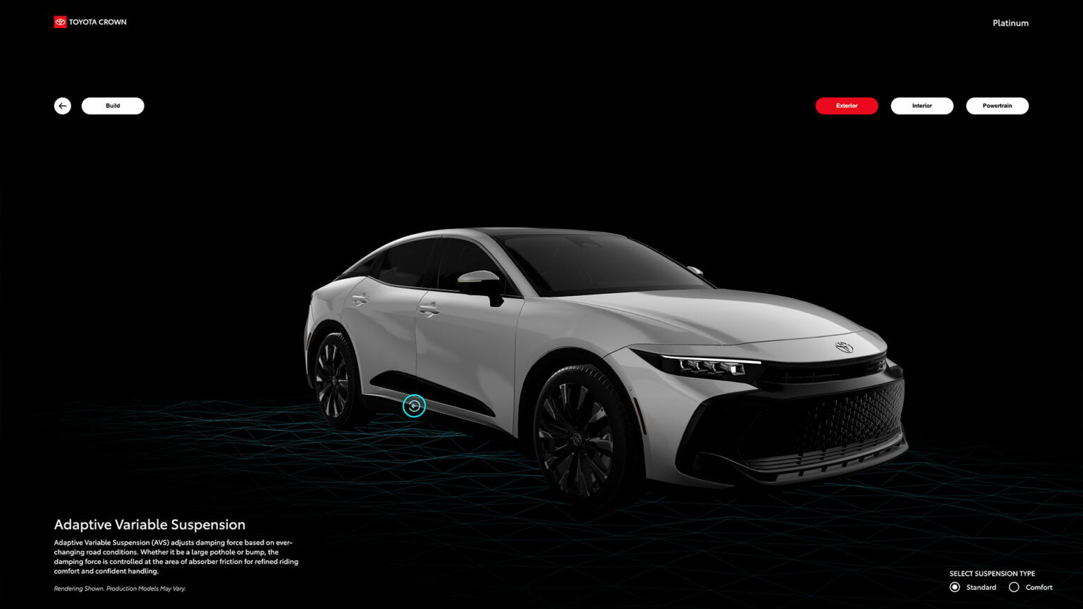Toyota Crown WebGL Virtual Showroom Interactive Vehicle Configurator ...